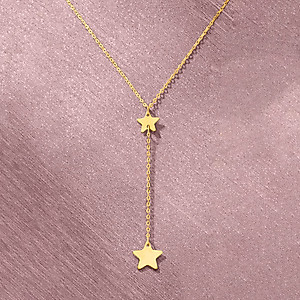 RS Pure by Ross-Simons Italian 14kt Yellow Gold Star Y-Necklace. 18 inches