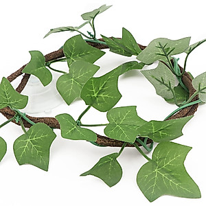 AQUA KT Reptile Flexible Climbing Vine Tree Branch with Leaves and Suction Cup for Lizard Snake Amphibian Terrarium Habitat Decoration