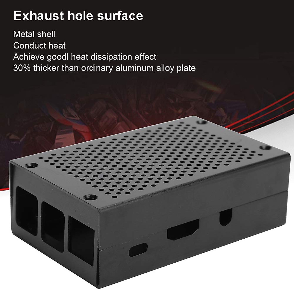 Enclosure for Raspberry ,Case for ,Aluminum Alloy Case Motherboard Shell Vent Sur face Black for 3 , 2 , model B , B