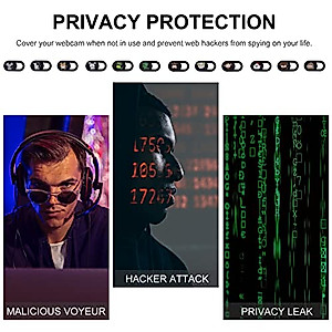 SOLUSTRE Laptop Camera Cover Slide PC Stickers 12pcs Cartoon Webcam Cover Webcam Cover Slider Webcam Slider Camera Cover for Laptop Tablet Phone Camera (Black) Computers Laptops Computer Camera