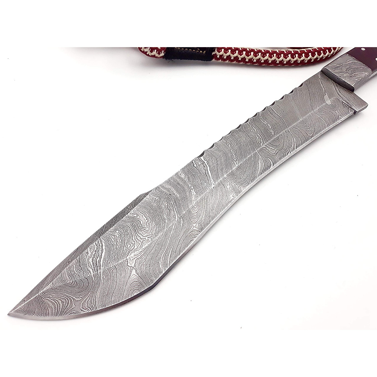 Nooraki-57 Premium Quality Outdoor/Survival/Hunting Knife - Damascus Steel 256 Layers with Genuine Leather Sheath 15 inch Full Tang