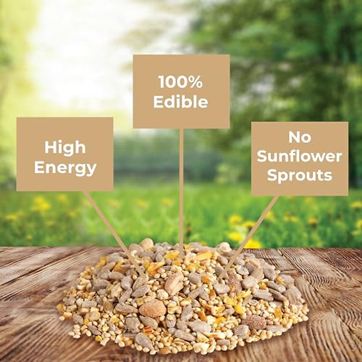 Kaytee Wild Bird (No Mess or Waste Free) Food Seed Blend for Blue Jays, Woodpeckers, Juncos, Cardinals, Grosbeaks, Sparrows, and Finches, 10 Pound, (Packaging May Vary)