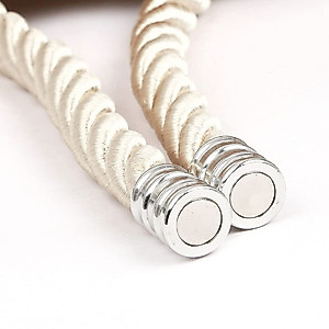 1Pc Magnetic Curtain Tieback Hanging Ball Hold-Back Clip Window Drape Buckle Rope Tie Backs Curtains Holder Accessory,Beige,2Pcs