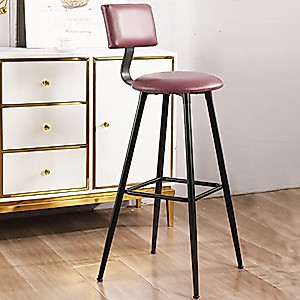 CUYOCA Bar Stools Bar Chairs with Back, 30 Inch Barstools with Metal Legs, Faux Leather Upholstered for Pub, Restaurant, Kitchen Island (Dark Brown)