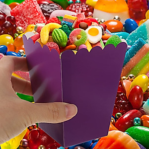 jojofuny 50pcs Boxes Popcorn Box Snack Candy Popcorn Bags Snack Containers Paper Popcorn Buckets Popcorn Cups Mini Popcorn Buckets 250g White Cardboard Purple Disposable Ice Bucket