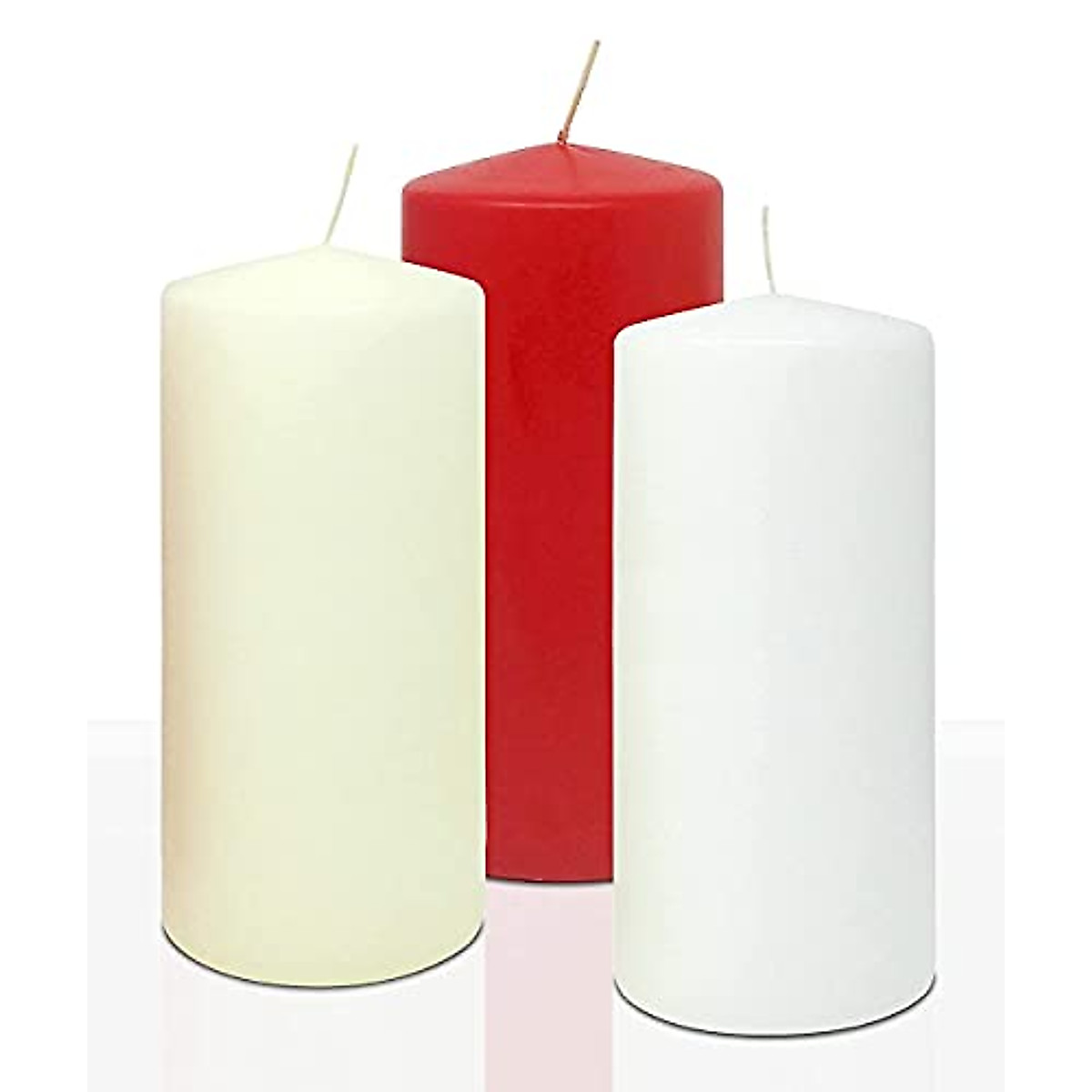 HYOOLA Ivory Pillar Candles 4x8 Inch - Unscented Pillar Candles - 2-Pack - European Made