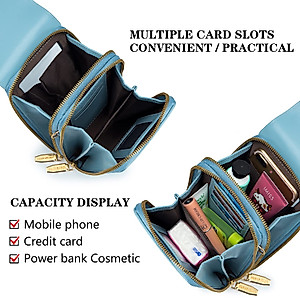 Roulens Small Crossbody Cell Phone Purse for Women, Touch Screen Bag Shoulder Handbag Wallet with Credit Card Slots
