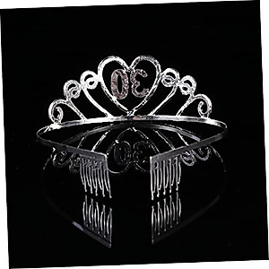 Mikinona 1pc Jewel Headbands for Women Bridal Headpieces for Wedding Rhinestone Belts for Women 60th Birthday Headpiece Headbands Crystal Diamond 60 Birthday Tiara and Sash Hair Crown Gift