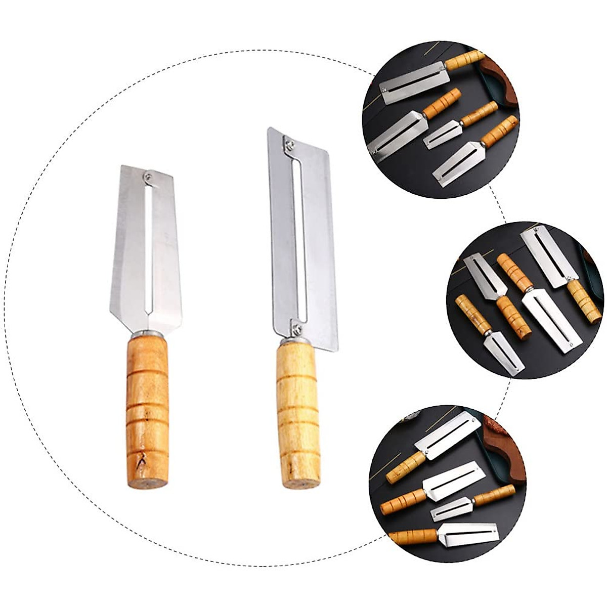 HEMOTON Potato Peeler 2pcs Paring Peeler Multitools Peeling Kinves Pineapple Peeling Fruit Peel Remover Steel Fruit Peeler Veggie Peelers Carrot Peeler Vegetable Wooden Cutting Machine