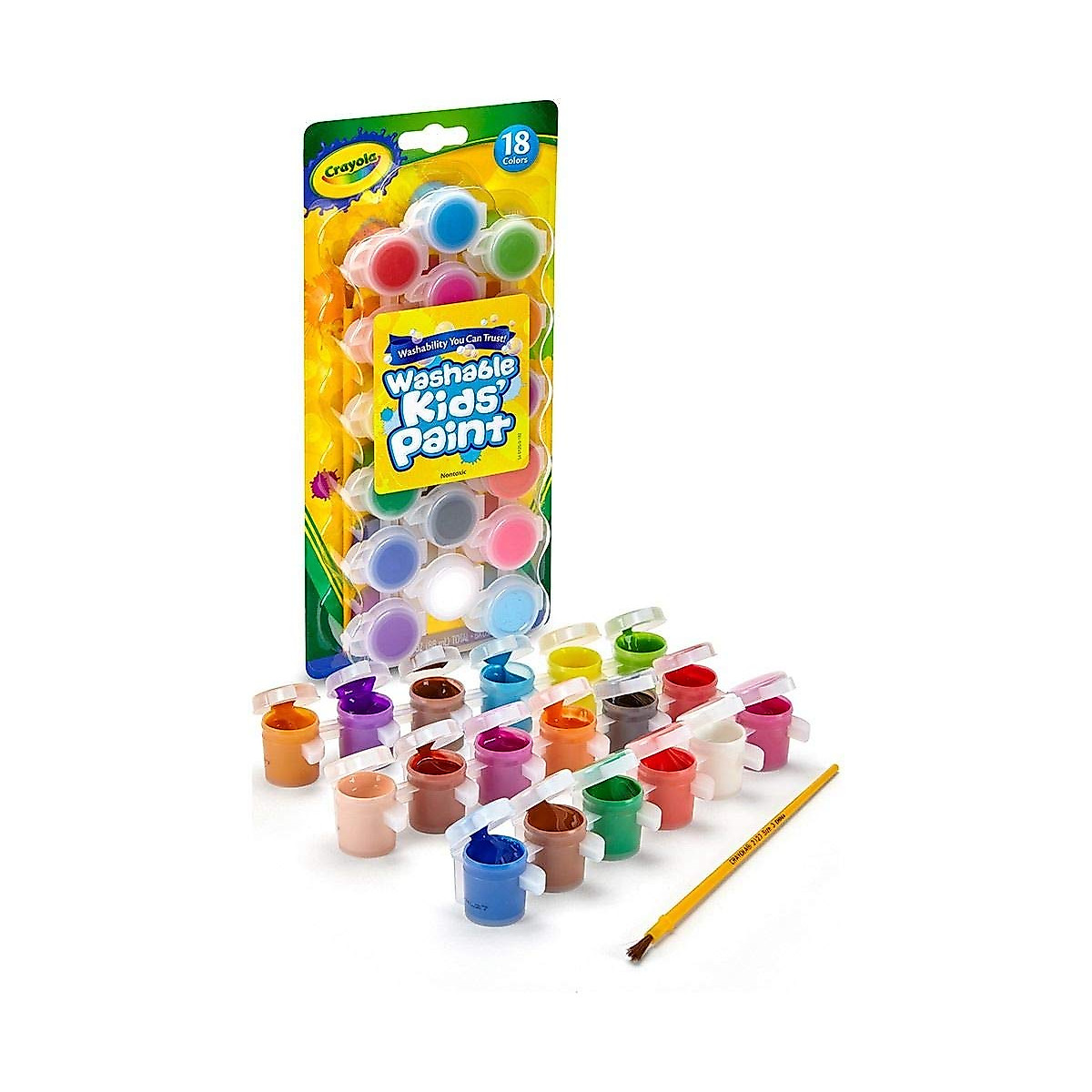 Crayola Washable Kid's Paint Assorted Colors 18 Each (Pack of 6)