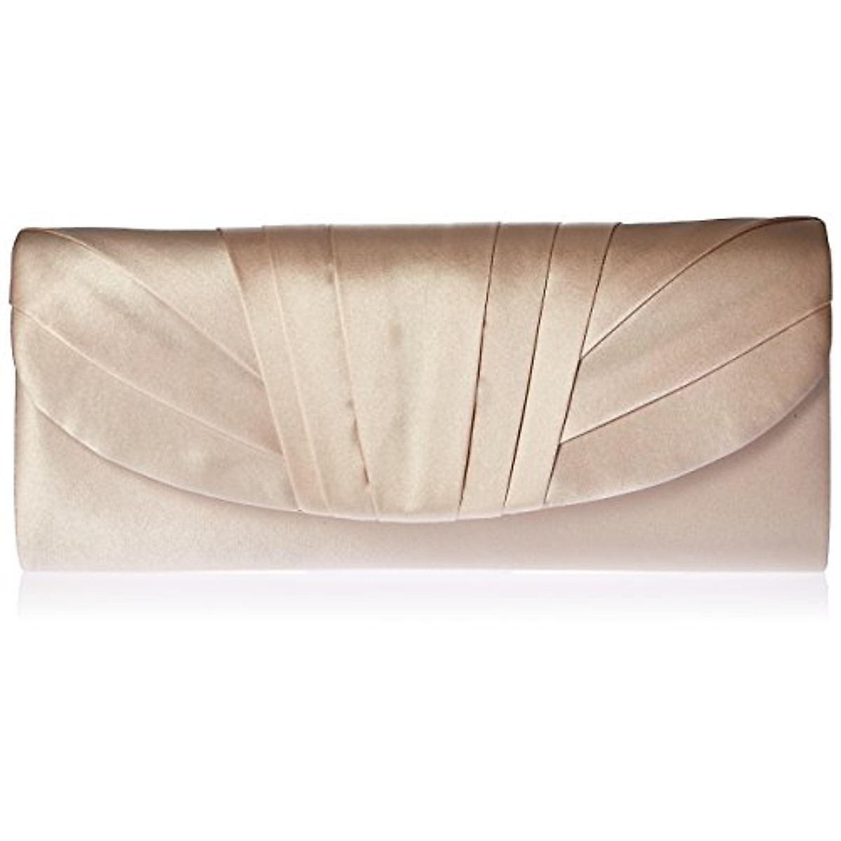 Jessica McClintock womens Angel Satin Tuxedo Flap Clutch Evening Handbag, Champagne, One Size US