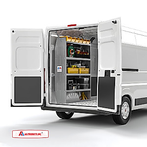 AA Products SH-6004 Steel Mid/High Roof Van Shelving Storage System Fits Transit, NV, Promaster and Sprinter, Van Shelving Units, 42''W x 60''H x 13''D