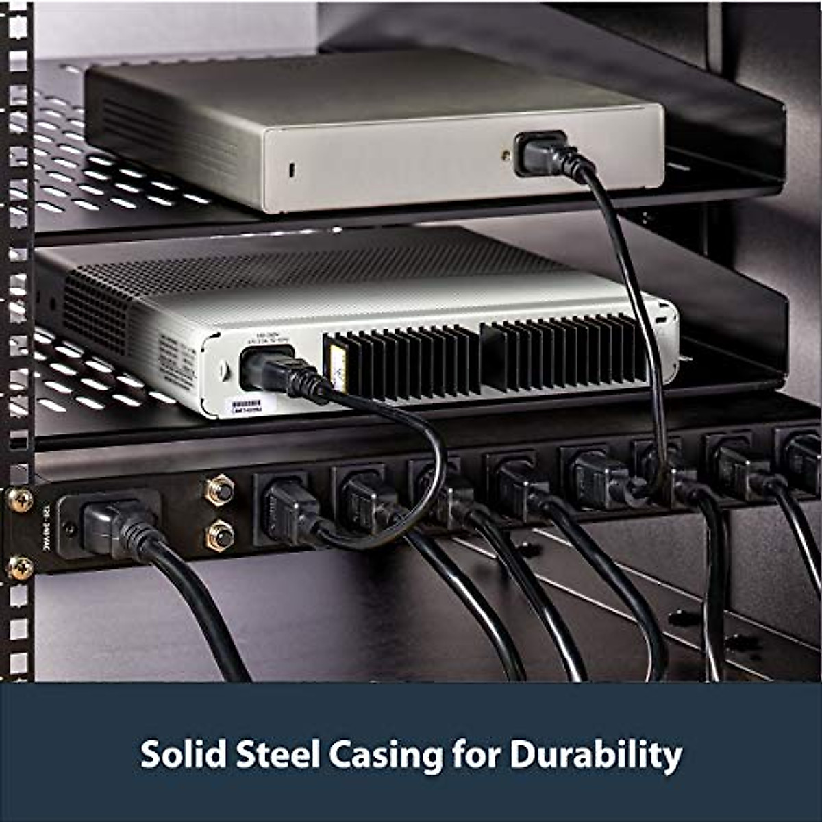 StarTech.com 1U 19 inch 8 Port Rack Mount PDU - IEC C13 Socket Rackmount Power Supply/Strip - Horizontal Server Rack Mountable PDU /Data Center Power Distribution Unit 16A 240V (PDU08C13H)