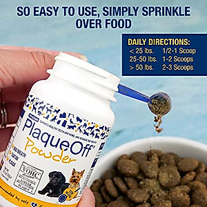 ProDen PlaqueOff Powder for Pets - Cat & Dog Breath Freshener - Plaque & Tartar Remover for Pet Oral Care - Supports Healthy Mouth for Dogs - 60g