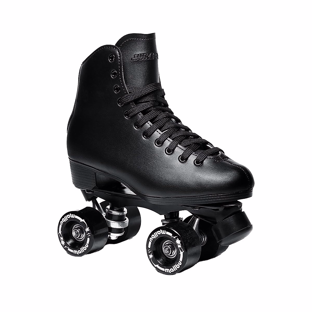 Sure-Grip Malibu Unisex Roller Skates | Stylish and Durable Vegan Leather Upper | Equipped with Sturdy Aluminum Trucks and ABEC 3 Bearings - Wheels Featuring an 88a Hardness Rating, Made in USA