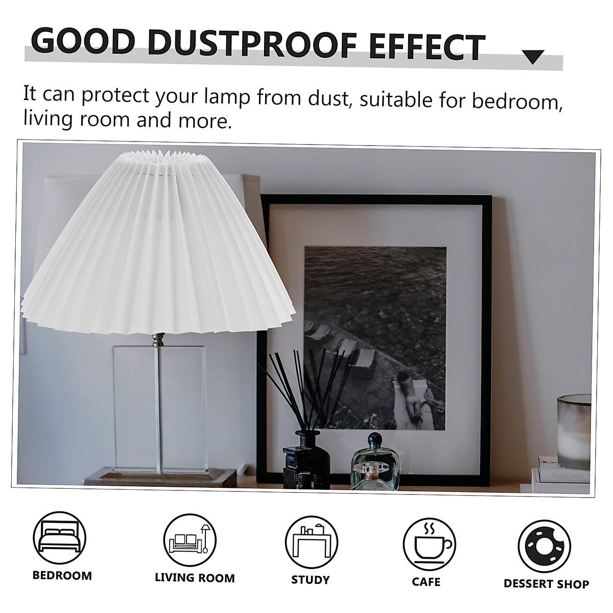 NOLITOY 1Pc Pleated lampshade retro home decor flower embellishments white lamp shade table fabric lamp shade Table Lamp Lampshade mushroom lamp Durable Lampshade Cloth Lampshade Simple