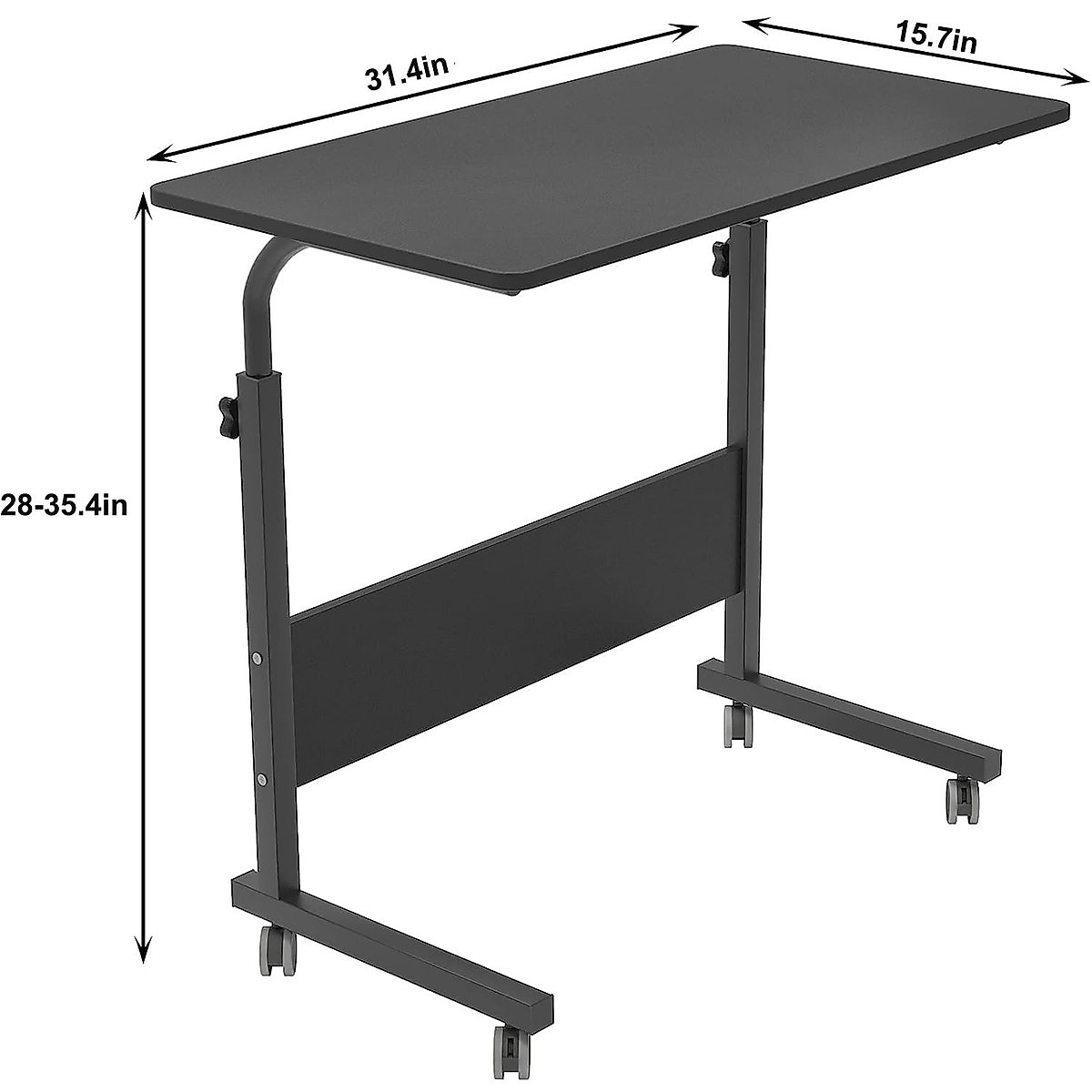 SogesGame Side Table with Wheels, Home Snack Side Table with Castors Mobile End Table,Black,05#1-80BK-S8-US