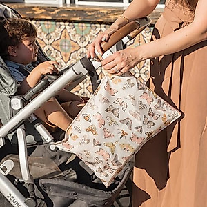 Tiny Twinkle Mess-proof Wet Bags 2 Pack Waterproof and Washable Bag for Travel storage, Stroller, Daycare, Baby Diapers, Yoga, Beach, Pool, Wet Toddler Swimsuits (Slate, Olive)