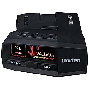 UNIDEN R8 Extreme Long-Range Radar/Laser Detector, Dual-Antennas Front & Rear Detection w/Directional Arrows, Built-in GPS w/Real-Time Alerts, Voice Alerts, Red Light and Speed Camera Alerts (Renewed)