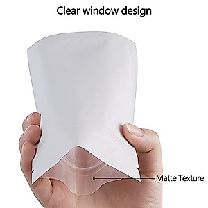 100 Pack Smell Proof Bags 3 x 4 Inch Resealable Mylar Bags Foil Pouch Flat Bag with Clear Window White