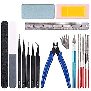 Keadic 26-Pieces Professional Gundam Modeler Basic Tools Craft Set Hobby Building Tools Kit with Box for Basic Model Building