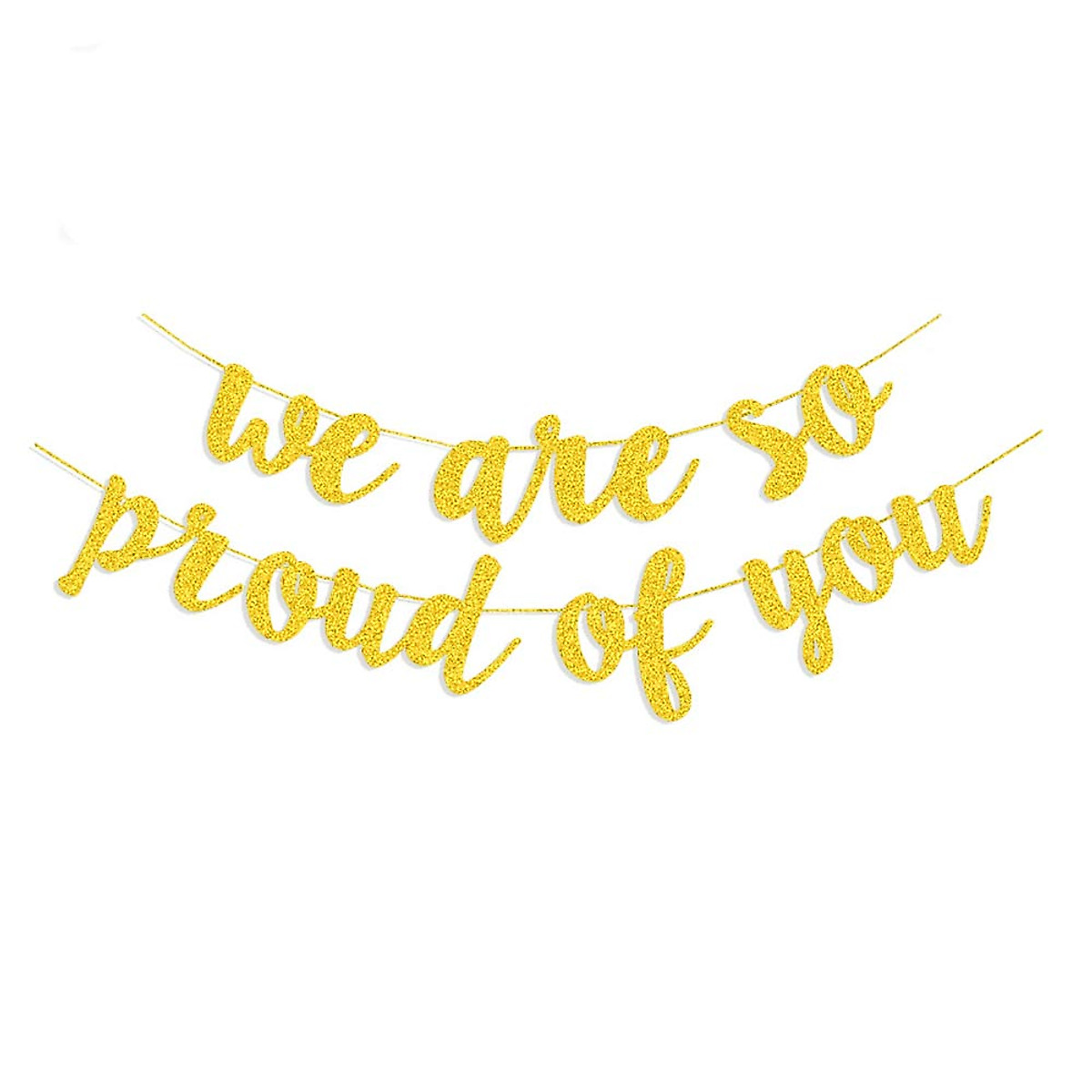 Graduation Decorations 2024 Banners Garland, Gold Glitter We are So Proud of You Graduation Banners Garland for Graduation Party Supplies, School, Home, Car Decorations
