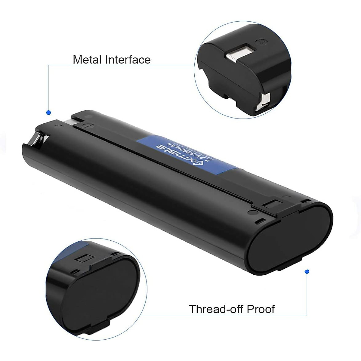 Exmate 2 Pack 7.2V 3.5Ah Ni-MH Battery with 1.2-18V Charger Compatible with Makita 7000 7002 7033 191679-9 632002-4 632003-2 192532-2 192695-4 6010D 6172D DA3000D 6018D 6019D 9500D DA301D 6073D ML702