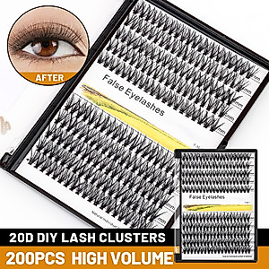 Vayator Eyelashes 10-12mm Mixed,12-14mm Mixed,14-16mm Mixed Mink Eyelashes Extension Natural Russian Volume Faux Eyelashes Individual Lashes Makeup Tools (20D-14mm-16mm Mixed)