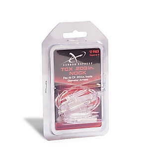 Carbon Express TCX Nock, Size .203 (Fits PileDrive Pass Thru Extreme 250 & 350), 12-Pack, Clear