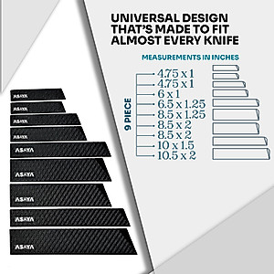 Asaya Professional Knife Edge Guards -Universal Blade Covers - Extra Strength, ABS Plastic and BPA-Free Felt Lining, non-Toxic and Food Safe - Knives Not Included (9Pcs)