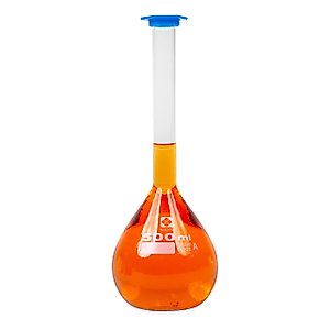 VEE GEE Scientific 2303A-500 Borosilicate Glass SIBATA Class A Volumetric Flasks, Snap-Cap, 5 mm, 500 mL Capacity (Pack of 2)
