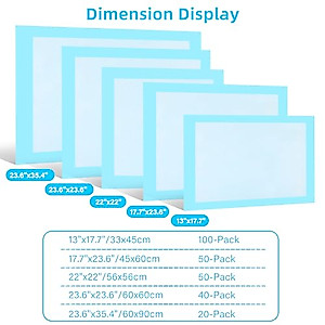 Super Absorbent Waterproof Dog and Puppy Pet Training Pad, Housebreaking Pet Pad,Blue (23.6"x35.4" (20PCS))