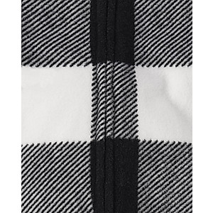 The Children's Place Baby Toddler One Piece Family Matching, Holiday Pajama Sets, Fleece, Black/White Check, 5T
