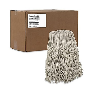 Boardwalk Cm20024 Banded Cotton Mop Heads, 24Oz, White, 12/Carton