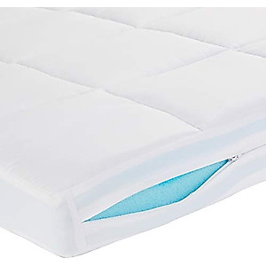 Amazon Basics Down-Alternative Gusseted Mattress Bed Topper Pad with 3-Inch Memory Foam, Quilted, Breathable, Fitted - Twin XL