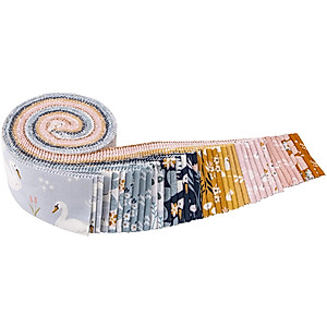 Little Forest Atelier Little Swan Rolie Polie 40 2.5-inch Strips Jelly Roll Riley Blake RP-13740-40