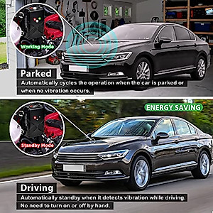 Loraffe Under Hood Animal Repeller Battery Operated Rodent Repellent Ultrasonic Rat Deterrent Keep Mice Away from Car with Ultrasound and Strobe Lights Vehicle Pest Control Automobile Rodent Defense