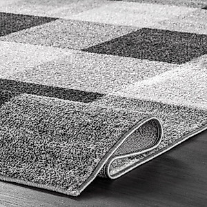 nuLOOM 5' x 8' Performance Indoor Area Rug, Non-Shed, Power Loomed High-Traffic Area Rug for Living Room, Bedroom, Home, Aisha Grey
