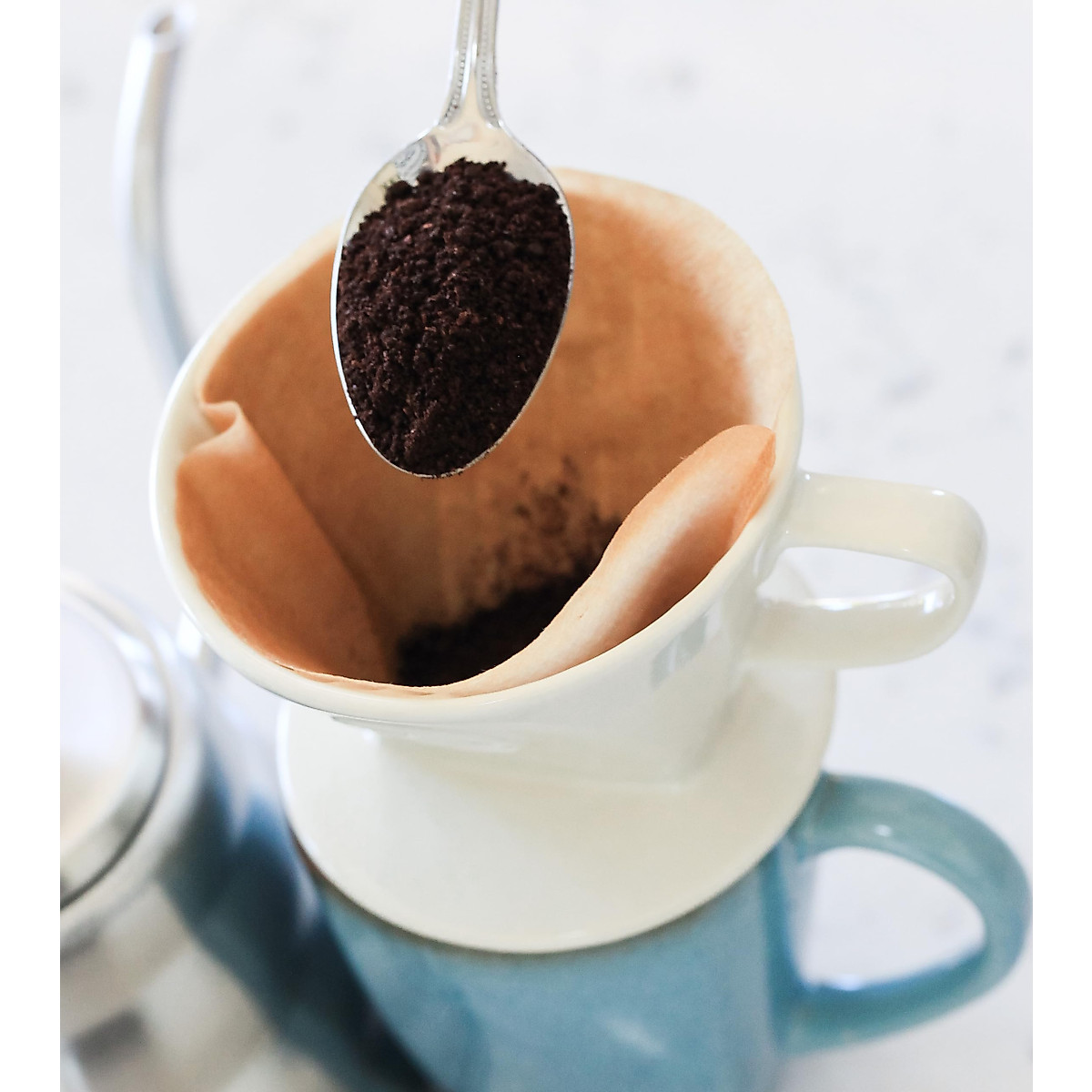 Black Lab Coffee Pour Over Single Cup Ceramic Brewer with Melitta Filters by Simply Charmed (Black Lab)