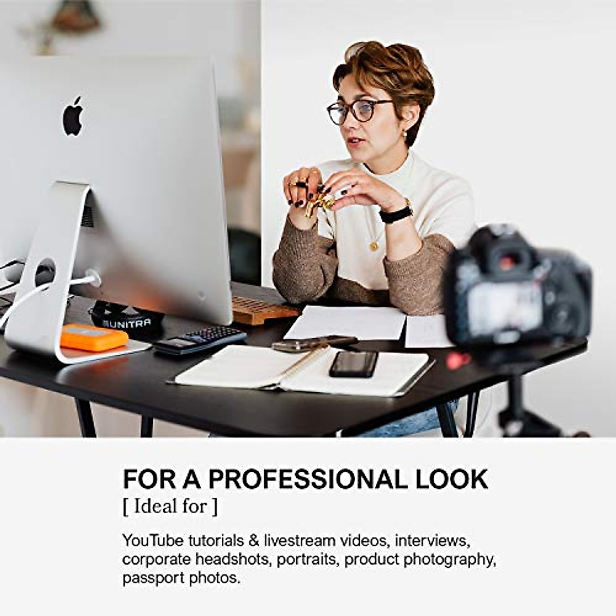 Julius Studio (Pull-up Type) 5 x 6.2 ft. / 60 x 75 inch White Screen, Collapsible Pure White Background, Pull Up Roll Down Auto Locking, No Wrinkle, Portable Handle Grip, Easy Install & Fold, JSAG665