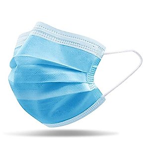 Disposable Face Masks, 3Ply with Adjustable Elastic Earloop, Comfortable Fitting & Easy Breathing, 50 Pcs