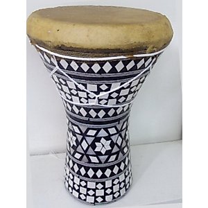 1PCS Large Egyptian Wooden Tabla Drum Doumbek Goat Skin Inlaid Handmade 11"