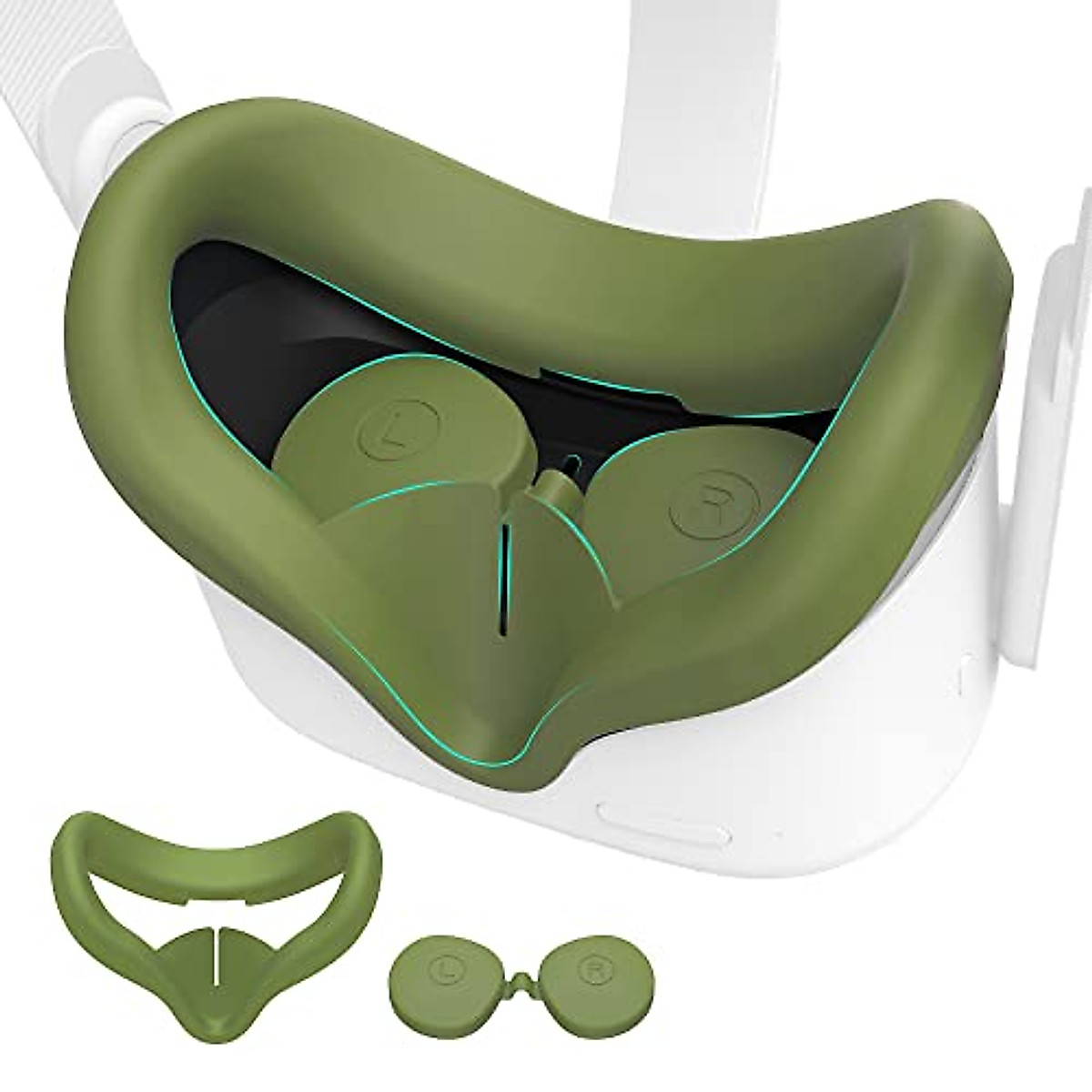 KIWI design Silicone Face Cover Pad with Lens Protector, Replacement Accessories Compatible with Quest 2