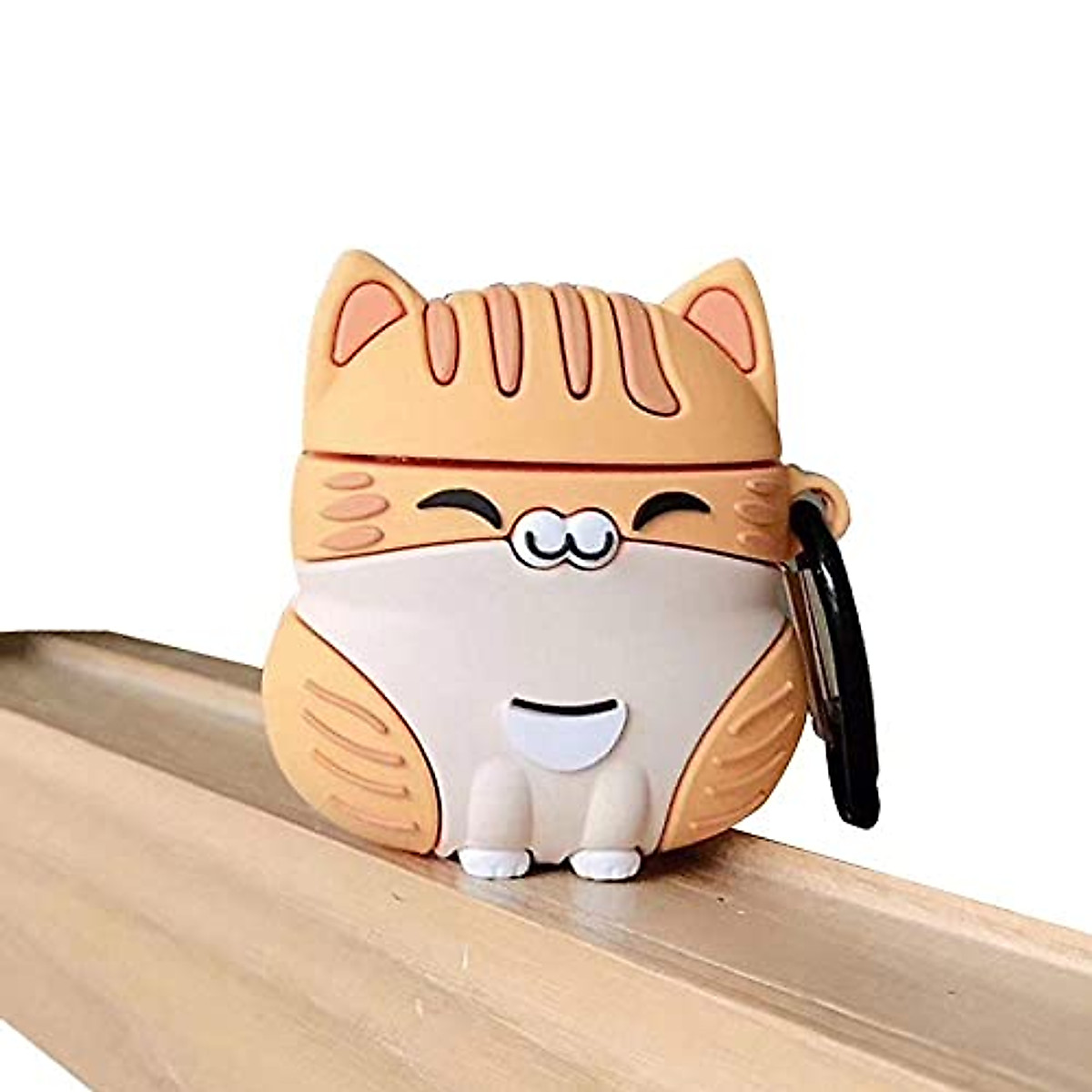 UR Sunshine Case Compatible with AirPods 1/2, Super Cute Sitting Lucky Cat Kitty Cover Case, Soft TPU Silicone Gel Earphone Case Compatible with AirPods 1/2 -Yellow