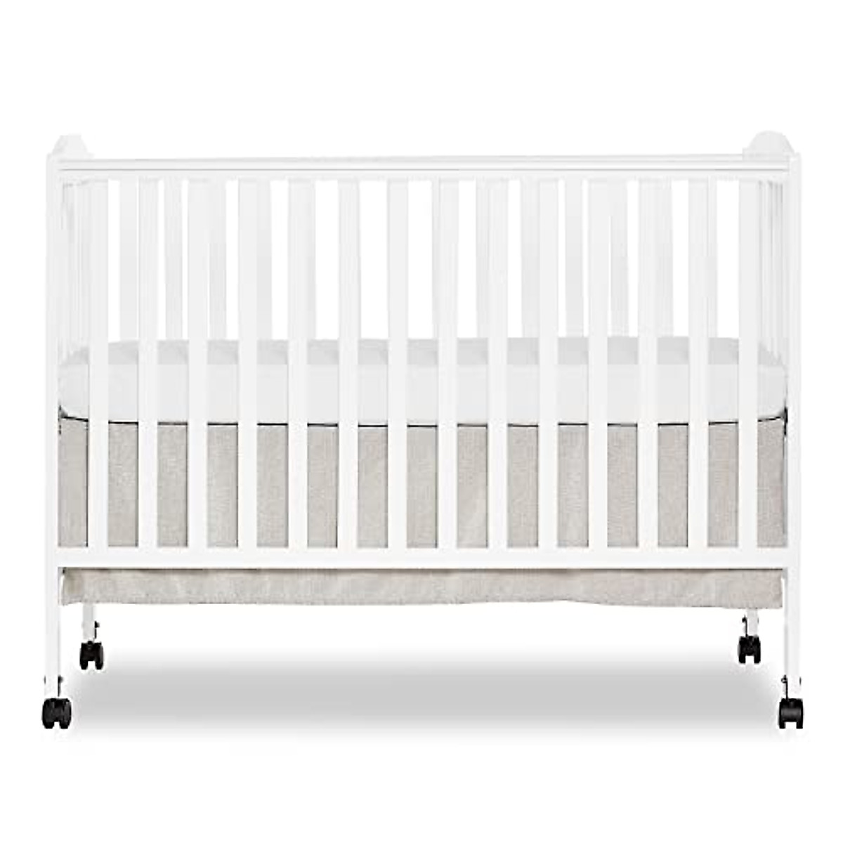 Dream On Me, Full Size 2-in-1 Folding Stationary Side Crib, White