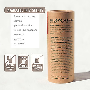 Non Aerosol Dry Shampoo Powder for Dark Hair and Blonde - All Natural & Organic Hair Care, Paraben Free, Talc Free, No White Cast, Synthetic Fragrance Free - Lavender and Clary Sage, 4 oz