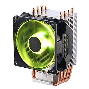 Amazon Basics Computer Cooling Fan with Cooler Master Technology, CPU Air Cooler, 4 Heat Pipes, RGB LED PWM, ‎4.02 X 3.28 X 4.96 Inch, Aluminum Fins
