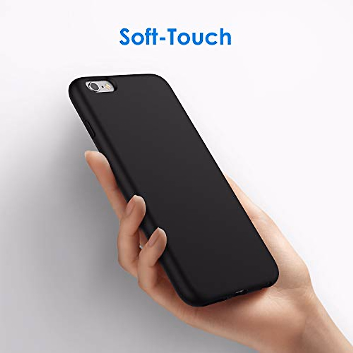 JETech Silicone Case for iPhone 6s Plus/6 Plus 5.5 Inch, Silky-Soft Touch Full-Body Protective Case, Shockproof Cover with Microfiber Lining (Black)