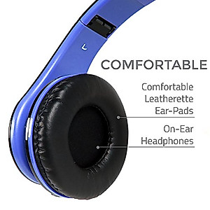 BESTGOT BG6002 Wired Kids Headphones for Kids Adults Children Headphones with Microphone Volume Control Foldable Headset with 3.5mm Plug Removable Cord (Black/Blue)