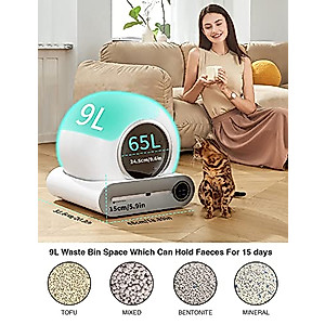 CHRYSA Self-Cleaning Cat Litter Box, Integrated Safety Protection Automatic Cat Littler Box for Multi Cats, Extra Large/Odor Isolation/APP Control Smart Cat Litter Box